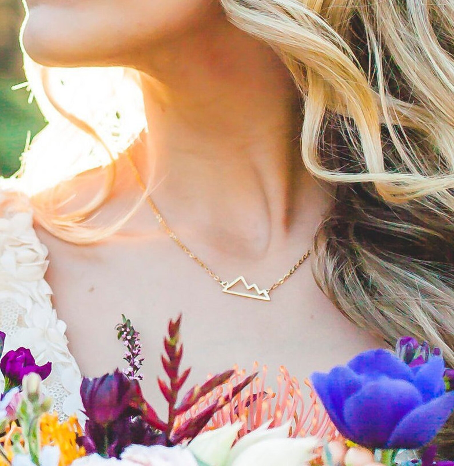 Mountain Heart Trail Love Chain Stainless Steel Necklace | Gold Plated ...