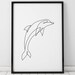 Dolphin Print, Single Line Drawing, Abstract Dolphin Poster, Nautical ...