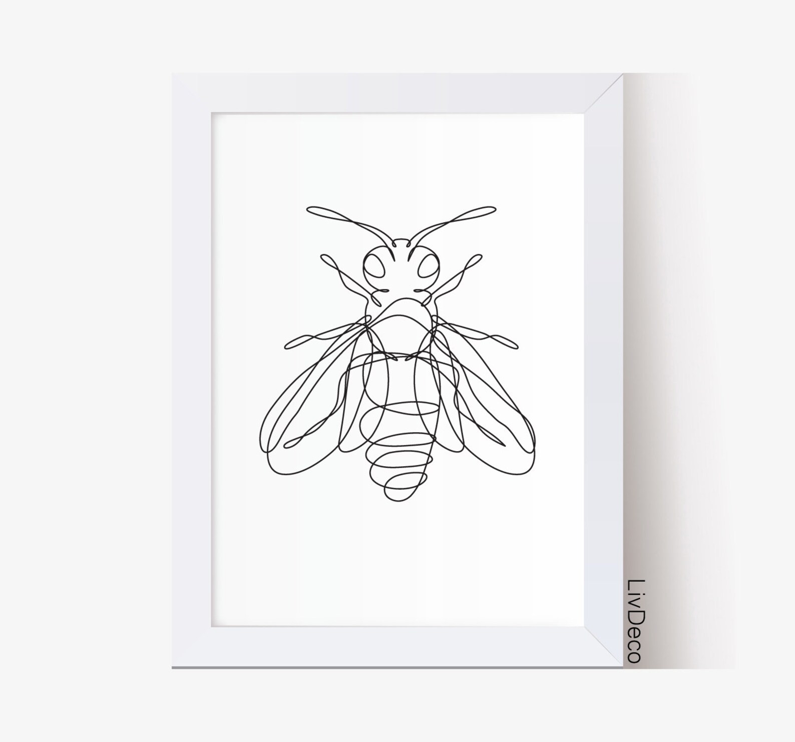 Bee One Line Drawing Bumble Bee Wall Print Abstract Insect - Etsy Israel