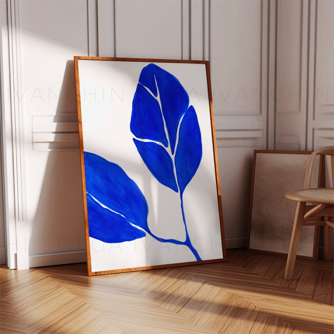 Botanical Printable Poster | Blue Leaves Digital Print | Plants ...