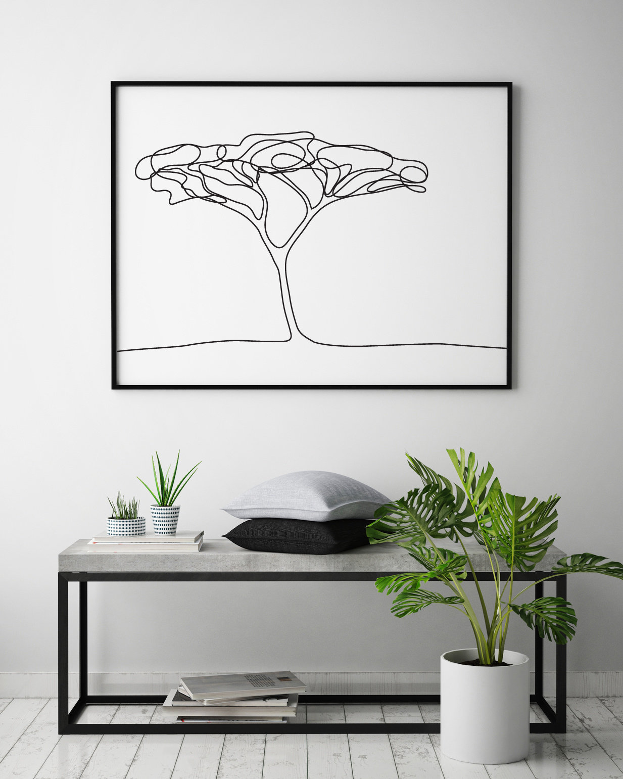 Abstract Tree Print Single Line Drawing Minimalistic Wall - Etsy