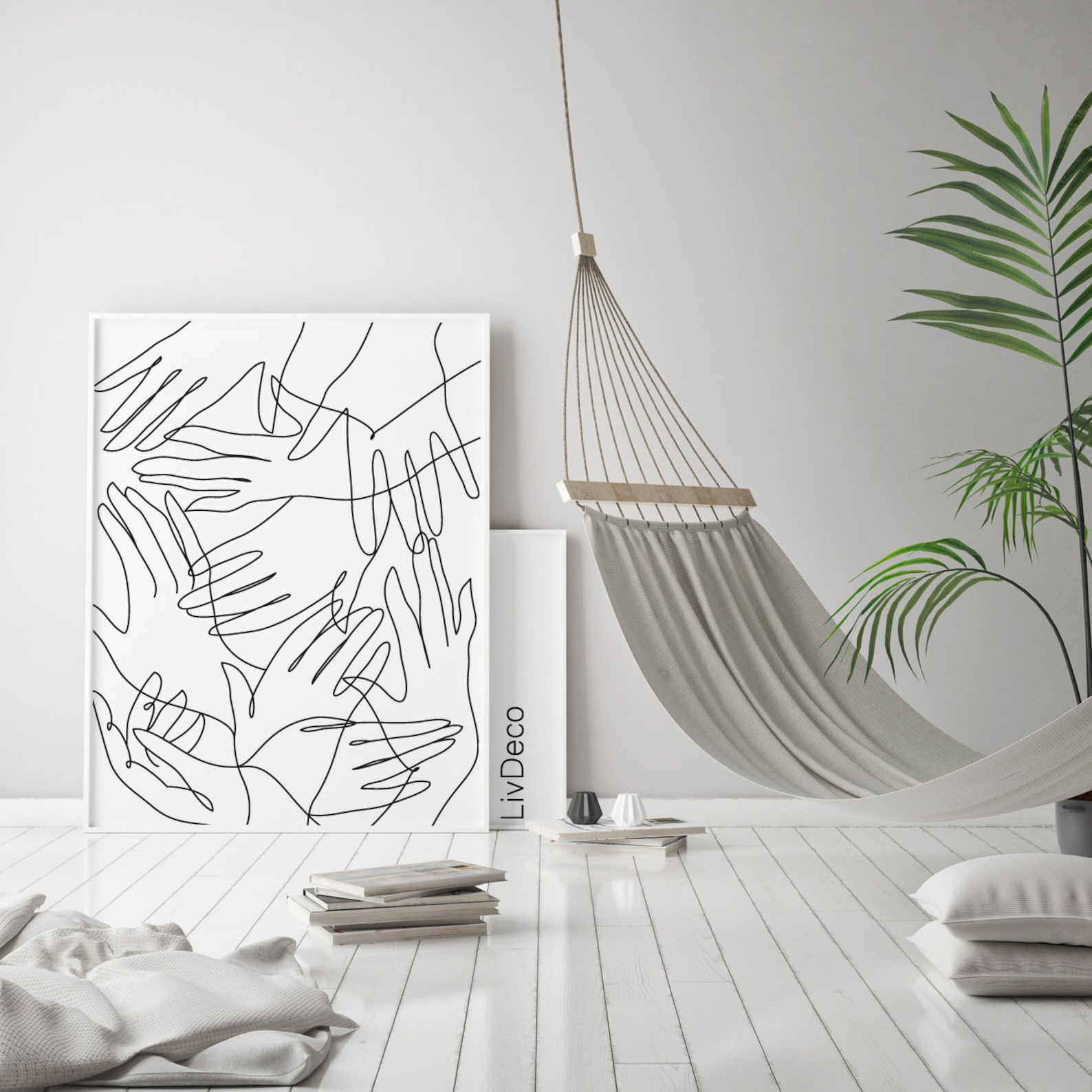 Abstract Hands Line Drawing Wall Art Print Minimalist - Etsy Israel