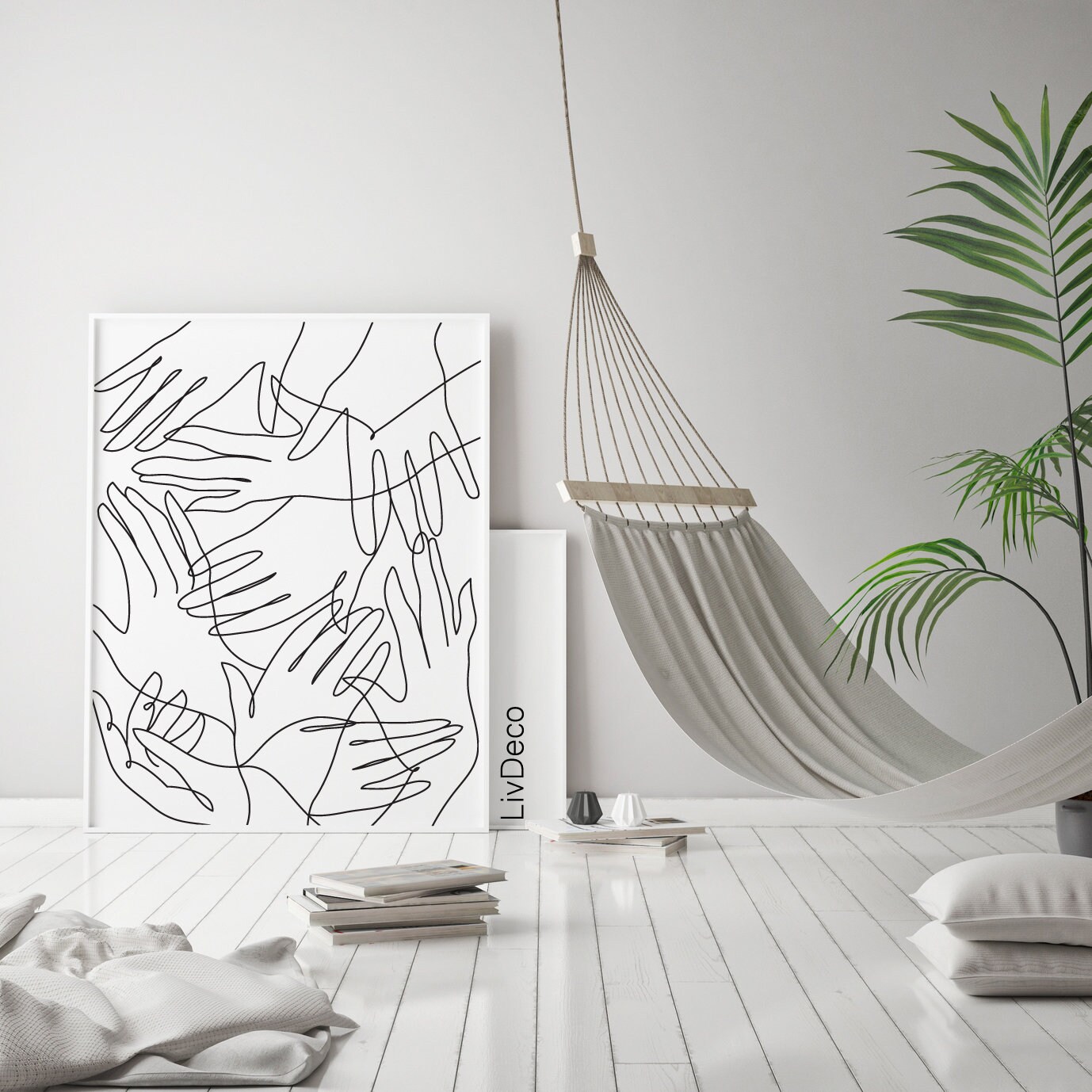 Abstract Hands Line Drawing Wall Art Print Minimalist - Etsy Israel