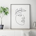 Printable Face One Line Drawing Art Abstract Head in a Laurel - Etsy