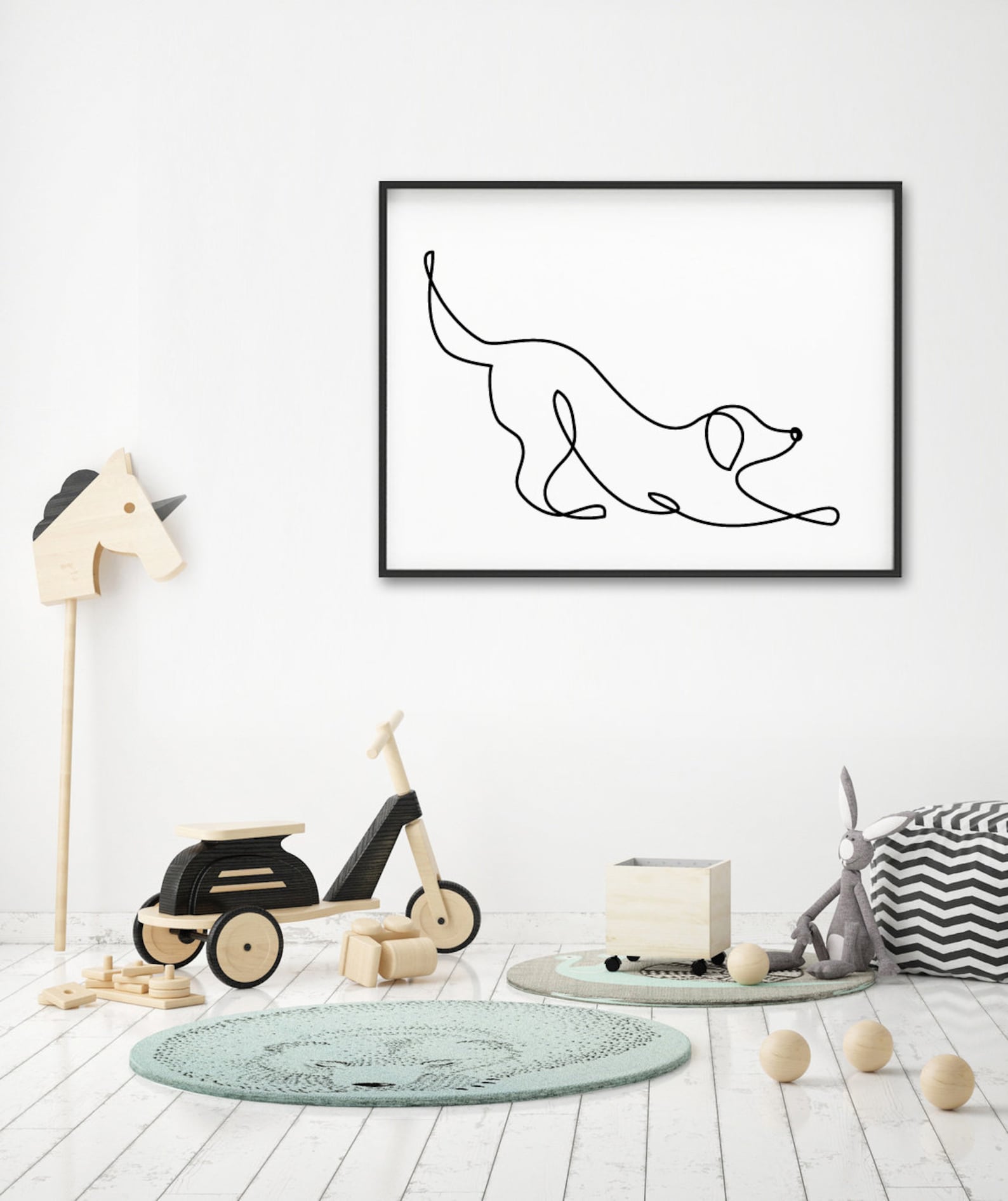 Abstract Dog Print Single Line Drawing Minimalistic Art - Etsy