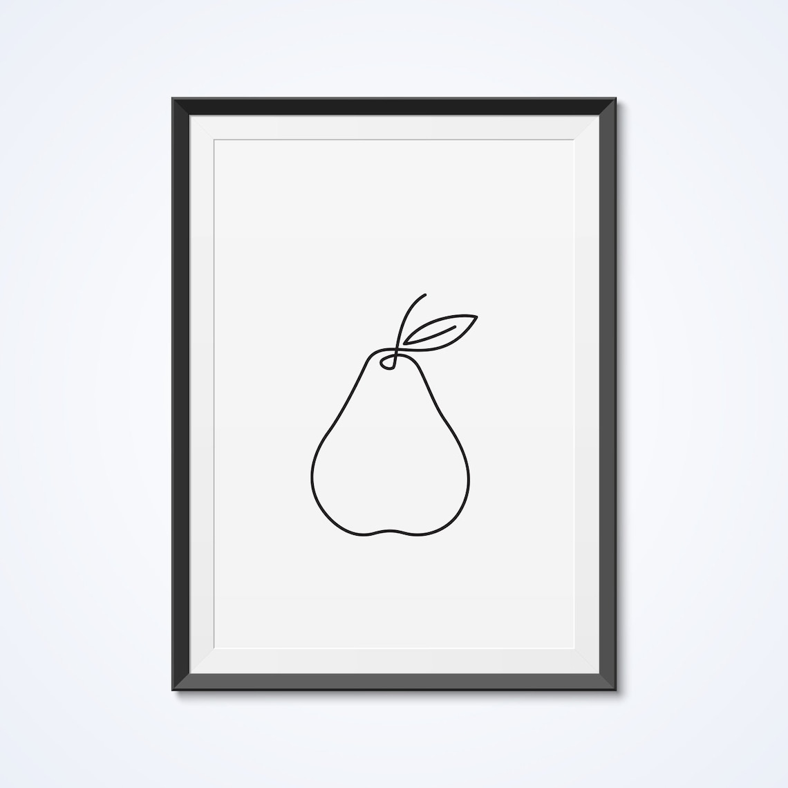 Abstract Pear Fruit Line Art Pear Wall Art Minimalist | Etsy