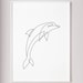 Dolphin Print, Single Line Drawing, Abstract Dolphin Poster, Nautical ...