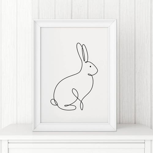 Choose Your Color Bunny Art Print Abstract Rabbit Wall Decor - Etsy