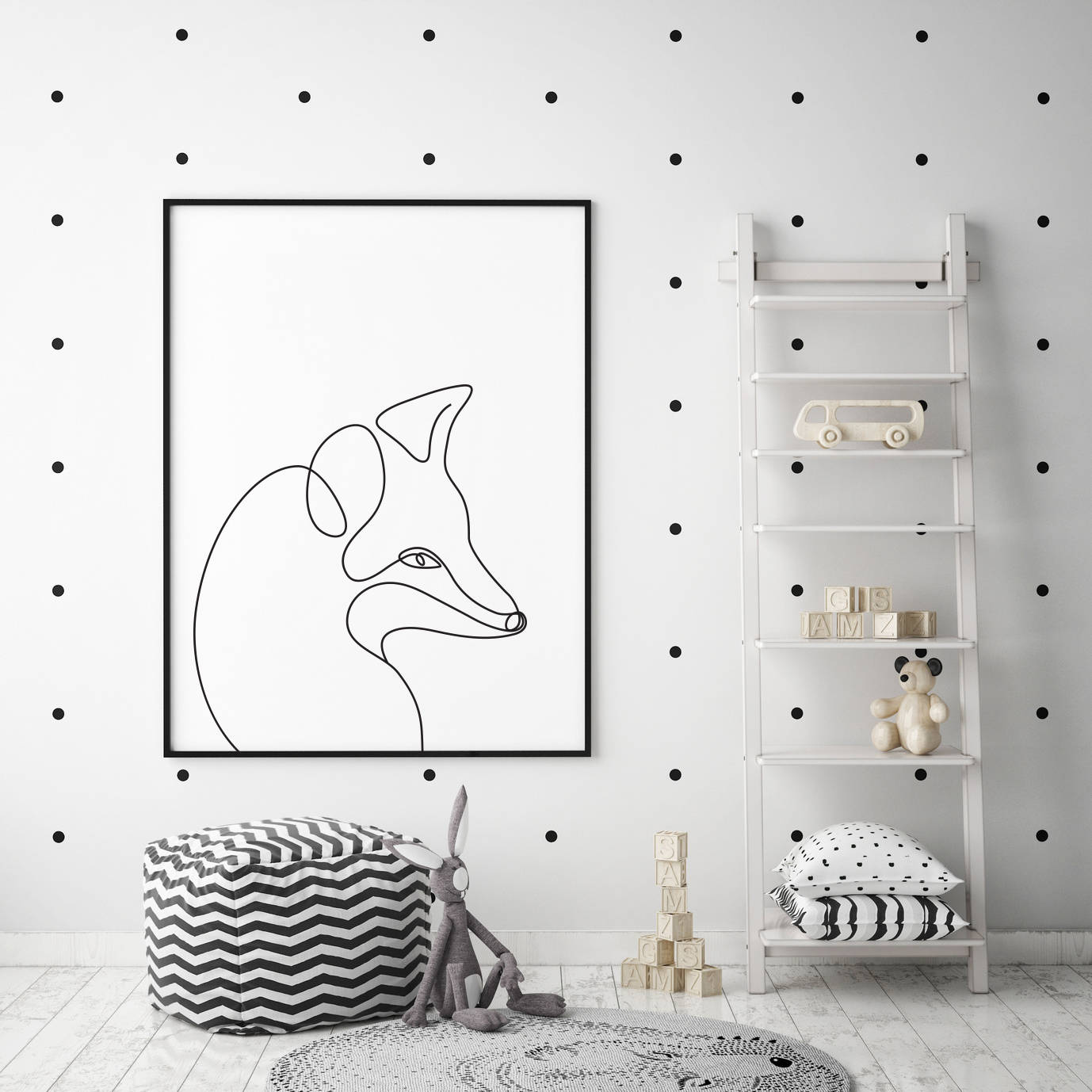 Fox Print Animal Wall Art Fox Poster Nursery Decor | Etsy