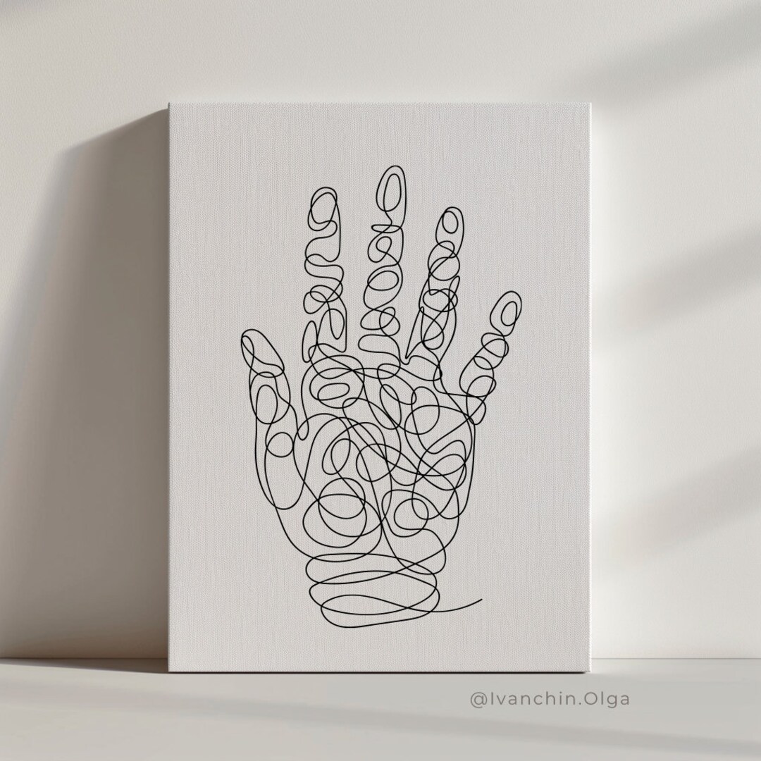 Abstract Hand. One Line Drawing Minimalist Poster. Japandi Style - Etsy