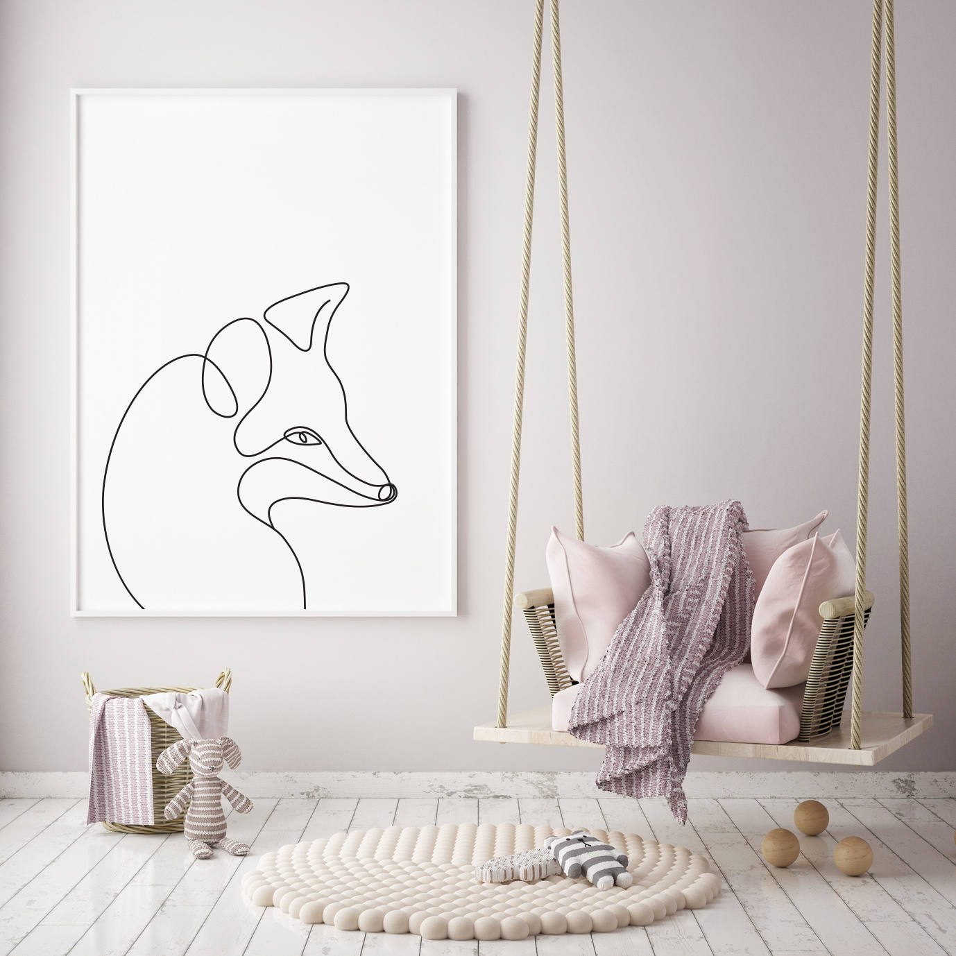 Fox Print Animal Wall Art Fox Poster Nursery Decor | Etsy