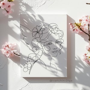 Angel One Line Drawing Art. Minimalist Line Art Poster. Guardian Angel ...