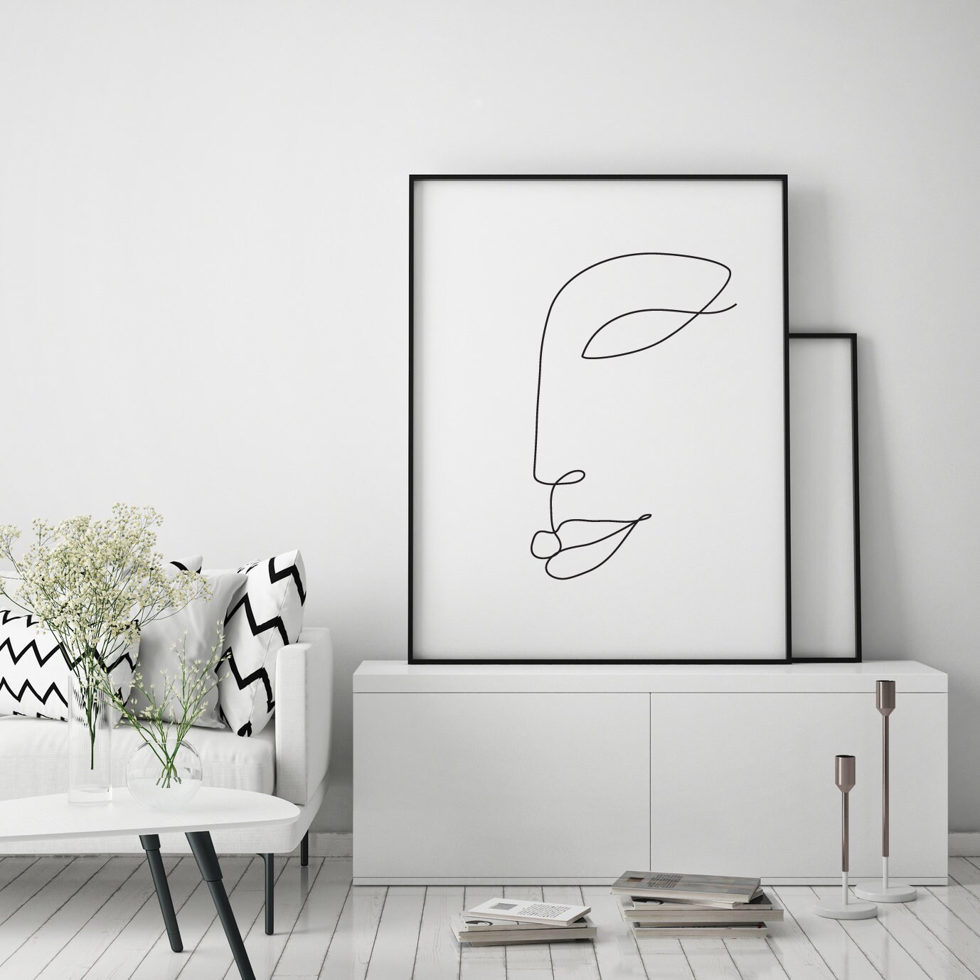 Abstract Face Single Line Drawing Line Art Wall Decor - Etsy