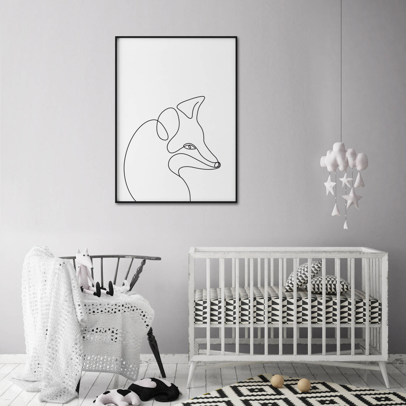 Fox Print Animal Wall Art Fox Poster Nursery Decor | Etsy