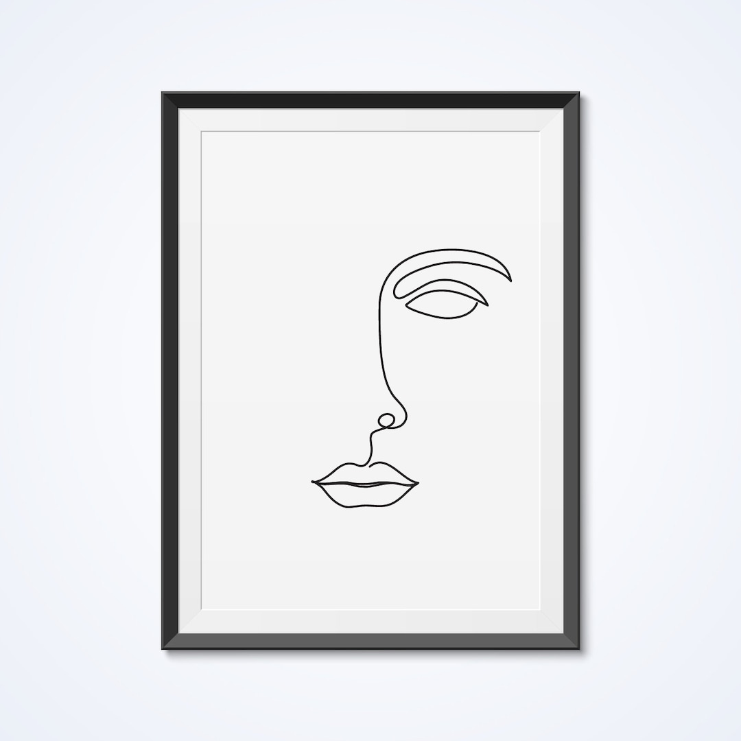 Abstract Face, Single Line Drawing, Prntable Wall Art, Minimalist Line Art, Modern Wall Decor ...