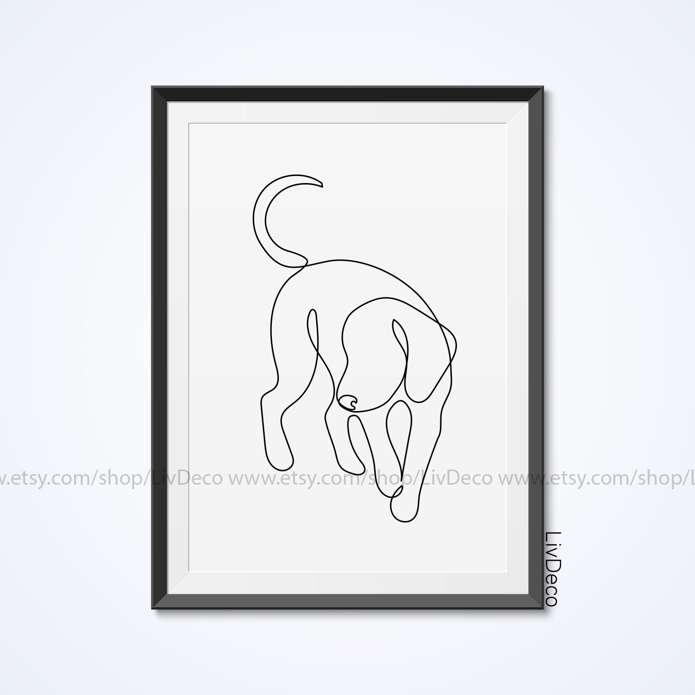 Dog Art Minimalist Line Art Dog Lover Gift Sketch Art One - Etsy