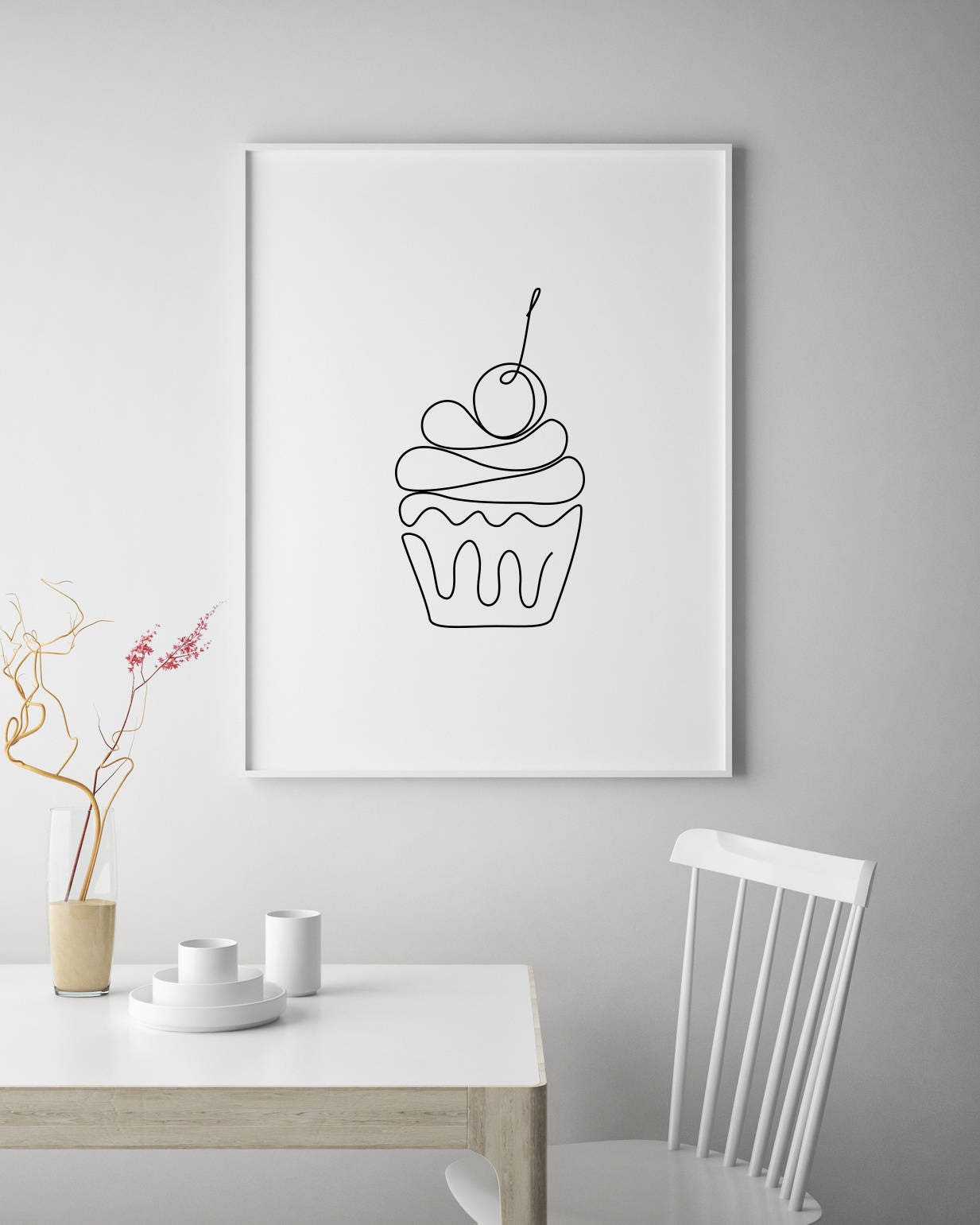 Abstract Cake One Line Drawing Minimalist Wall Art Decor | Etsy