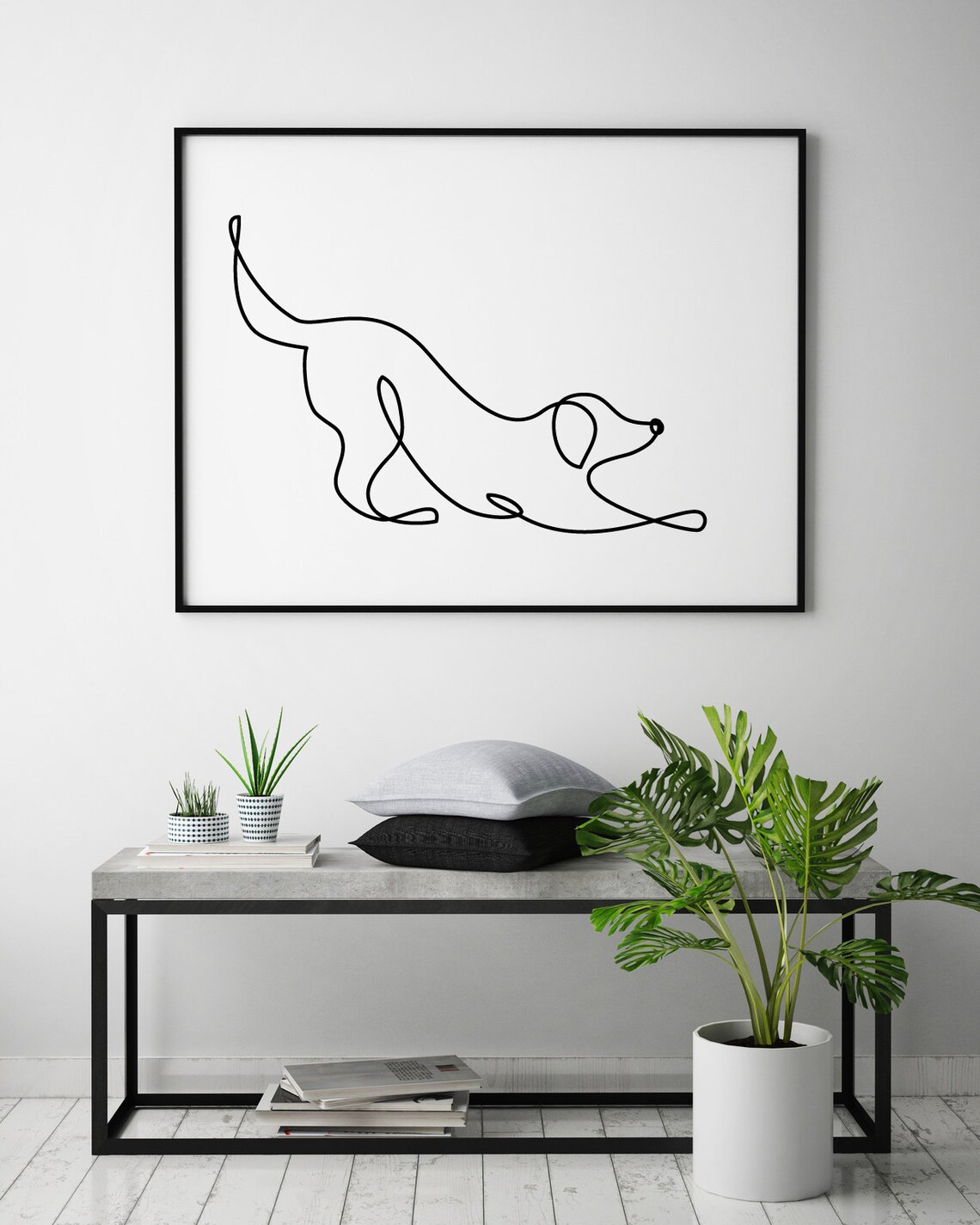 Abstract Dog Print Single Line Drawing Minimalistic Art - Etsy
