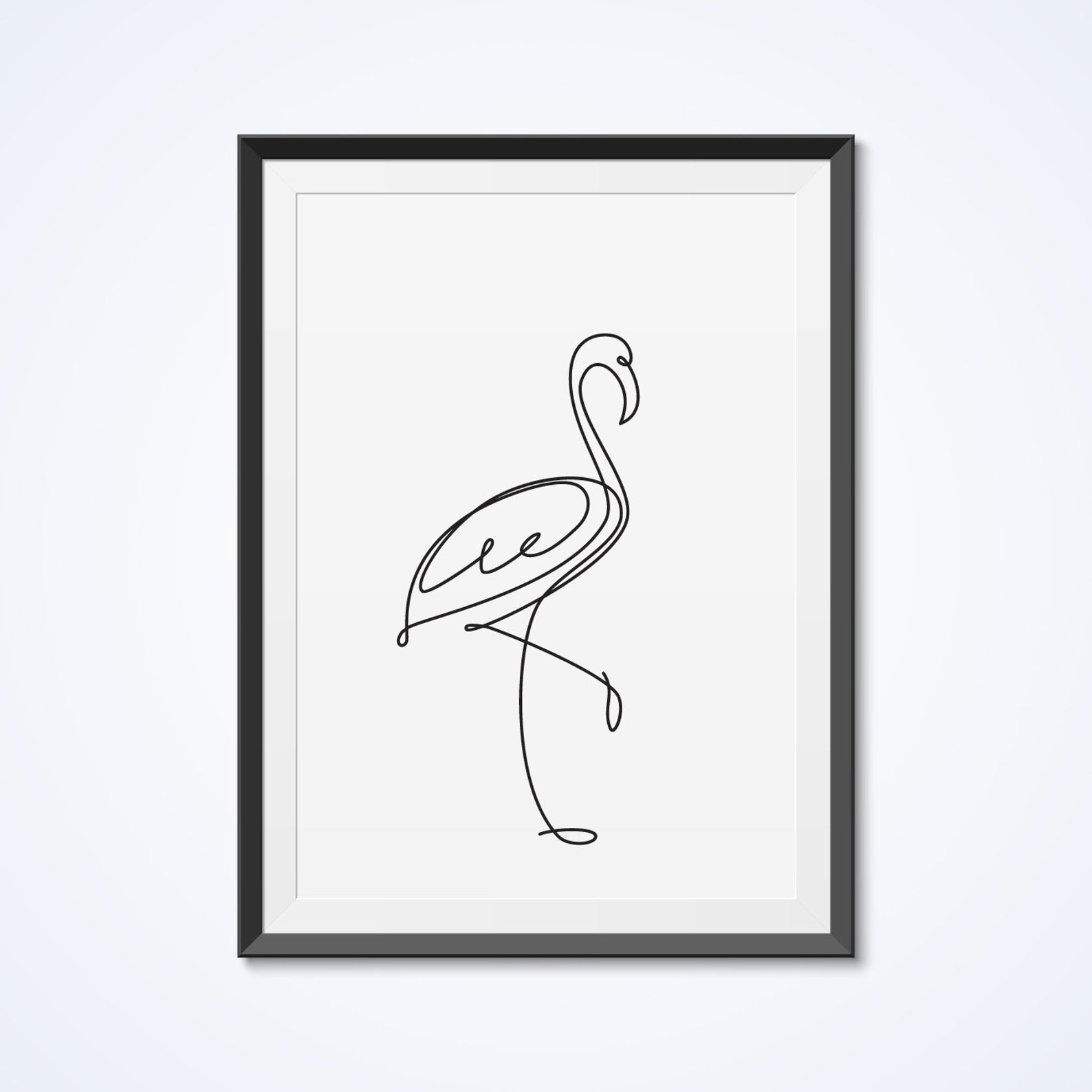 Flamingo One Line Drawing Abstract Wall Decor. Minimalist - Etsy