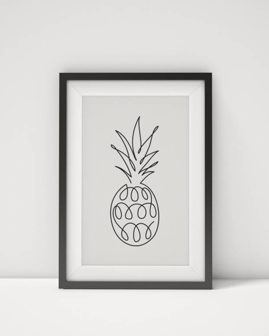 Pineapple Print Pineapple Wall Art Abstract Line Art One | Etsy