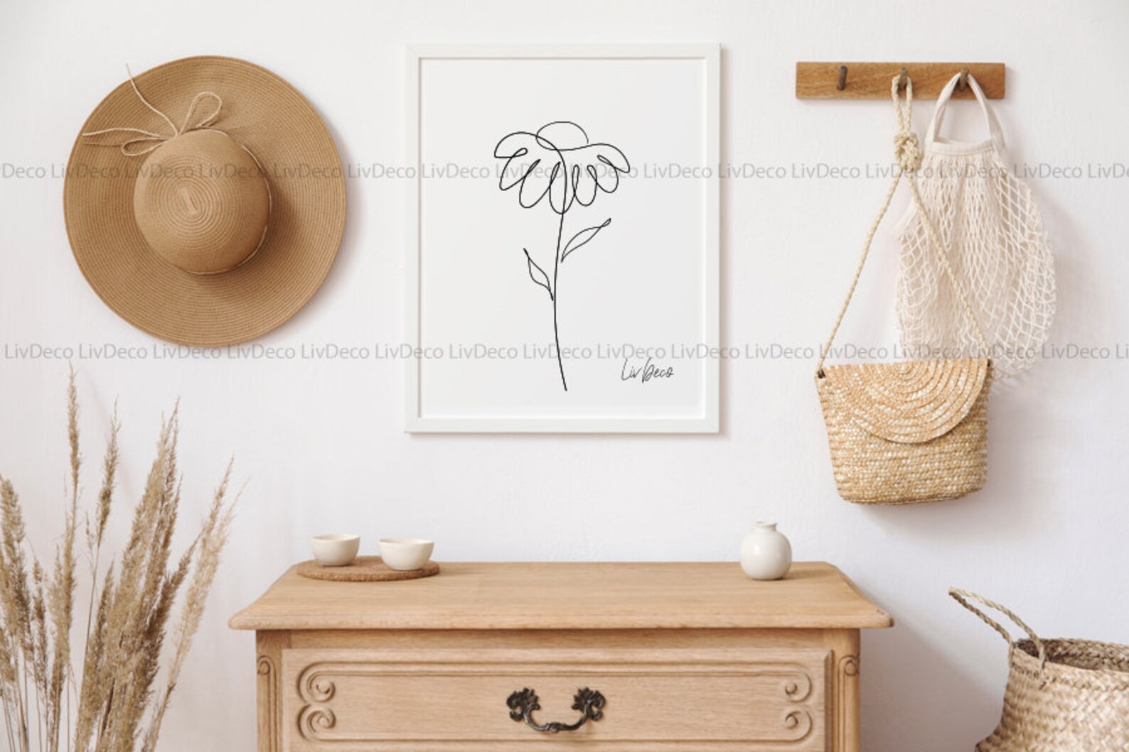 Daisy Flower One Line Drawing Art Floral Artwork Botanical | Etsy