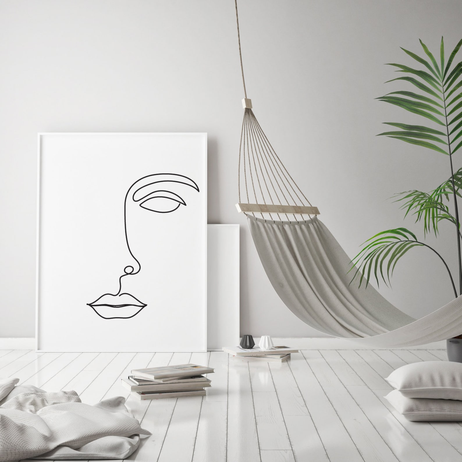 Abstract Face, Single Line Drawing, Prntable Wall Art, Minimalist Line ...