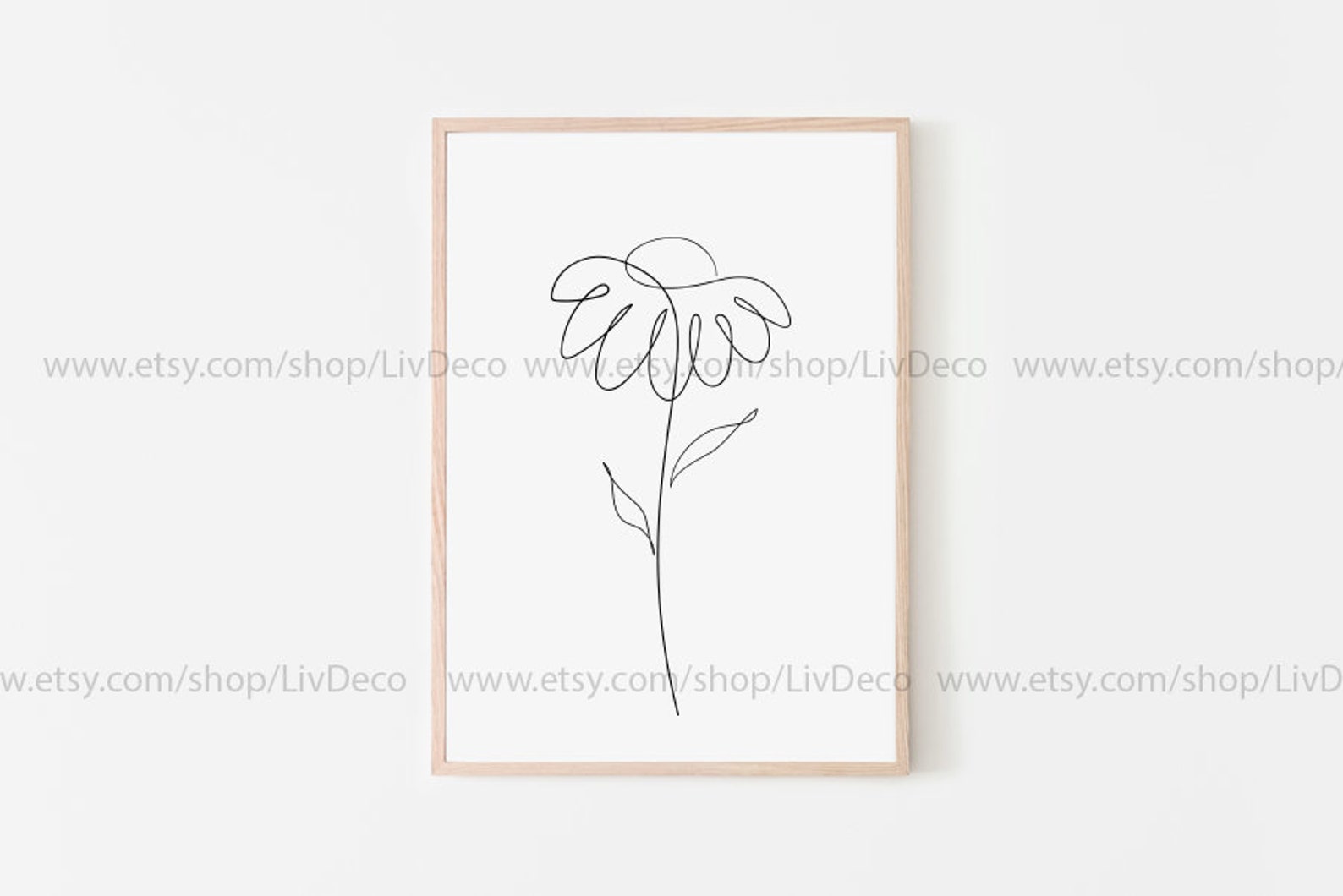 Daisy Flower One Line Drawing Art Floral Artwork Botanical | Etsy