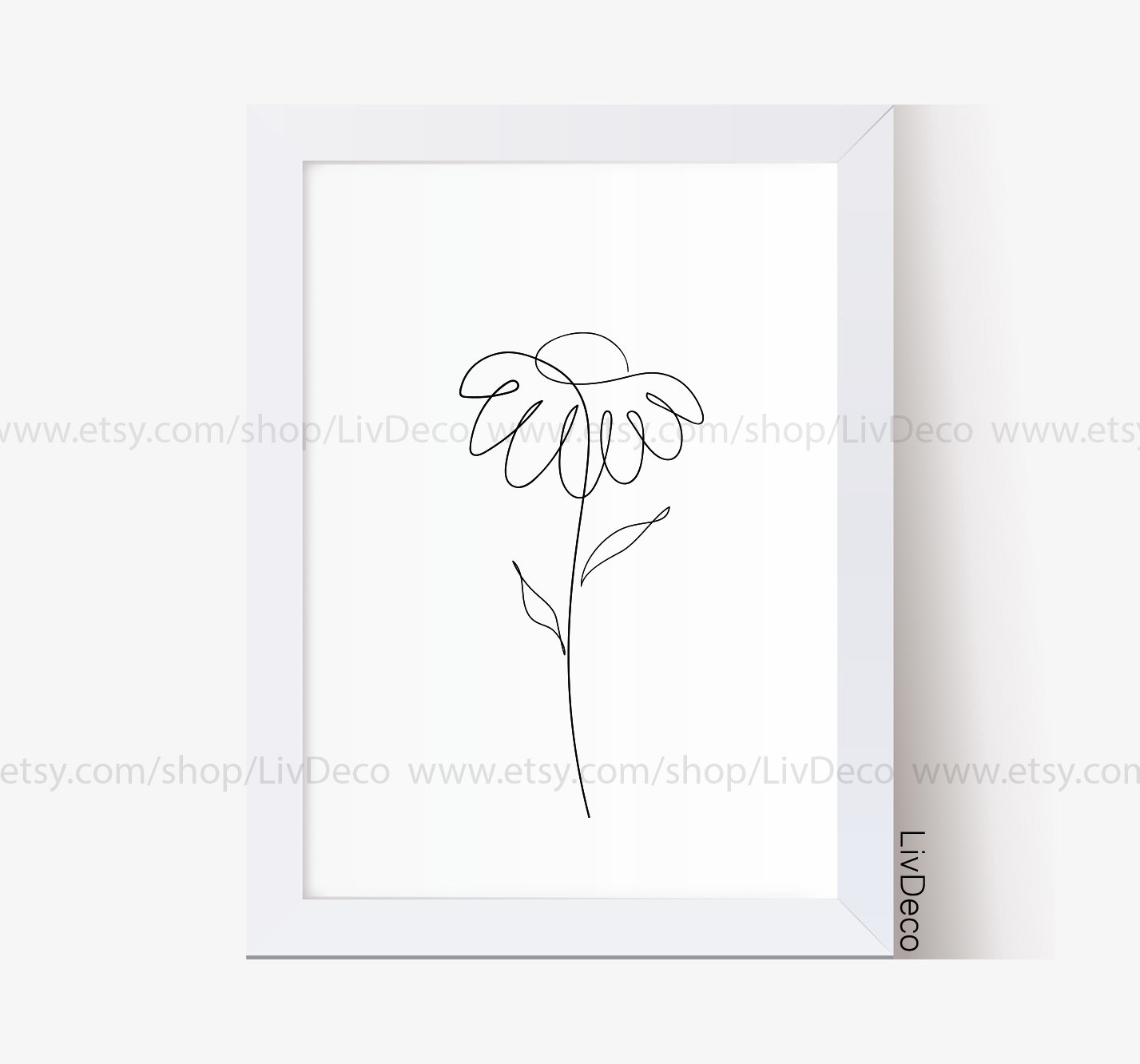 Daisy Flower One Line Drawing Art Floral Artwork Botanical | Etsy