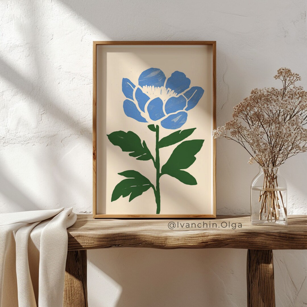 Flower Art Print. Botanical Poster. Boho Flower Poster. - Etsy