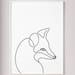 Fox Print, Animal Wall Art, Fox Poster, Nursery Decor, Minimalist Art ...
