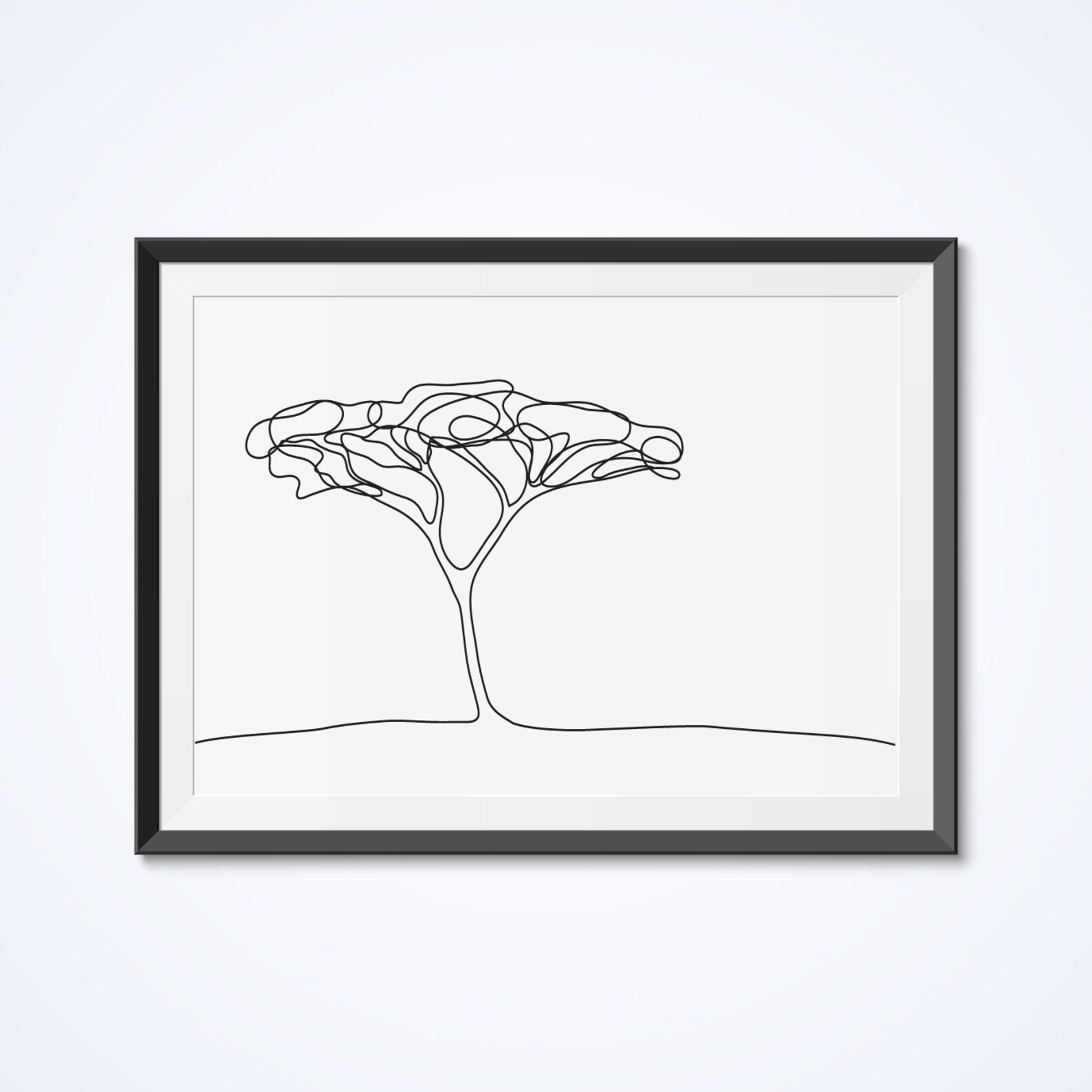 Abstract Tree Print Single Line Drawing Minimalistic Wall - Etsy