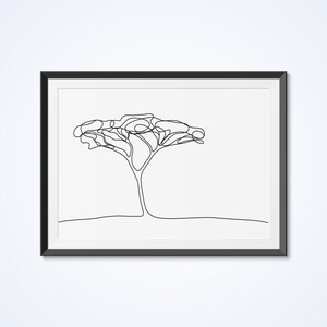 Abstract Tree Print, Single Line Drawing, Minimalistic Wall Decor, Line ...