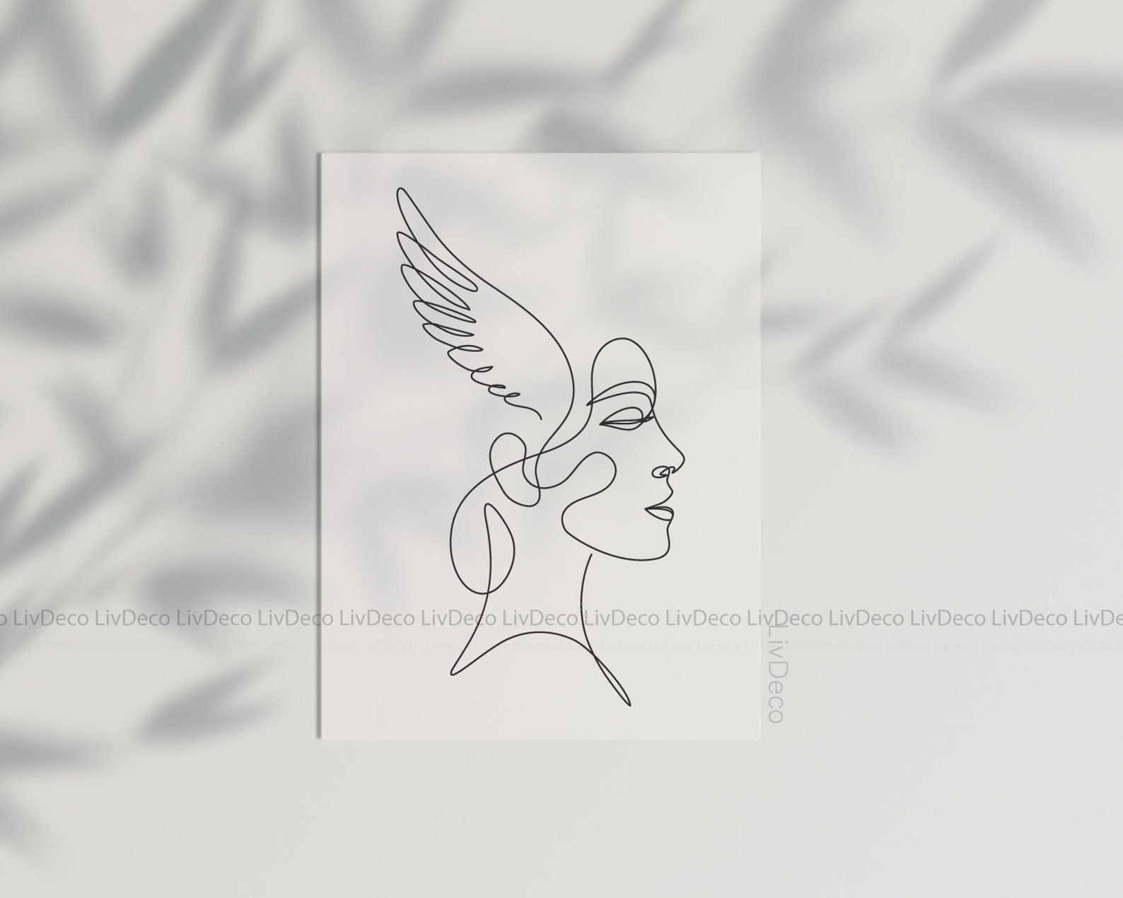 Woman With Wings One Line Drawing Art Muse Brings Inspiration Wall ...