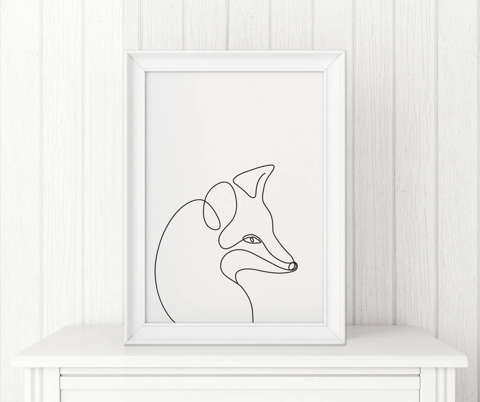 Fox Print Animal Wall Art Fox Poster Nursery Decor | Etsy