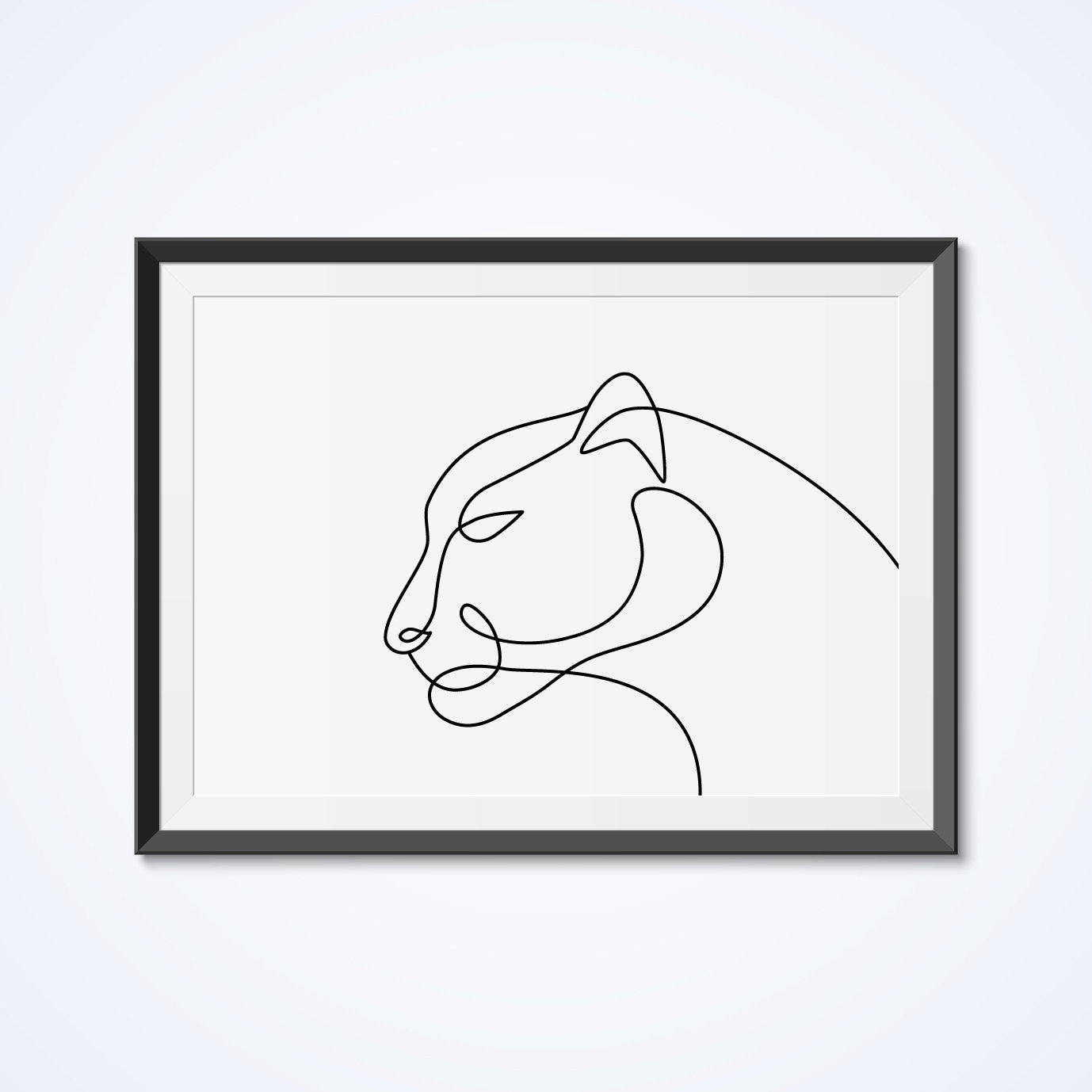 Simple Panther Head Drawing