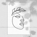 Printable Face One Line Drawing Art Abstract Head in a Laurel - Etsy