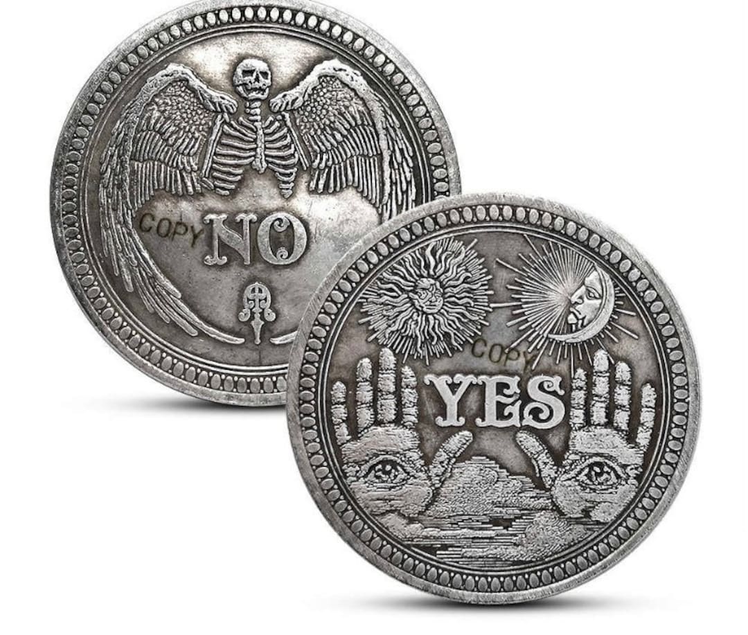 Divination Coin/ Yes No Coin/ Fortune Telling Coin/ Witchy Altar Tool ...