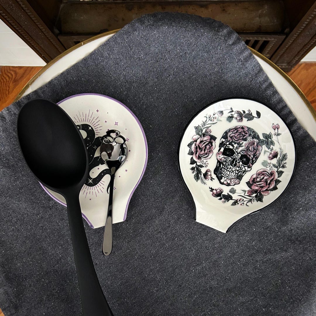 Goth Spoon Rest Goth Kitchen Utensils Halloween Kitchen Utensils Tea ...