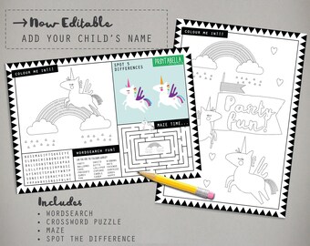 Unicorn Coloring Sheet / Rainbow Unicorn / Personalized - Etsy