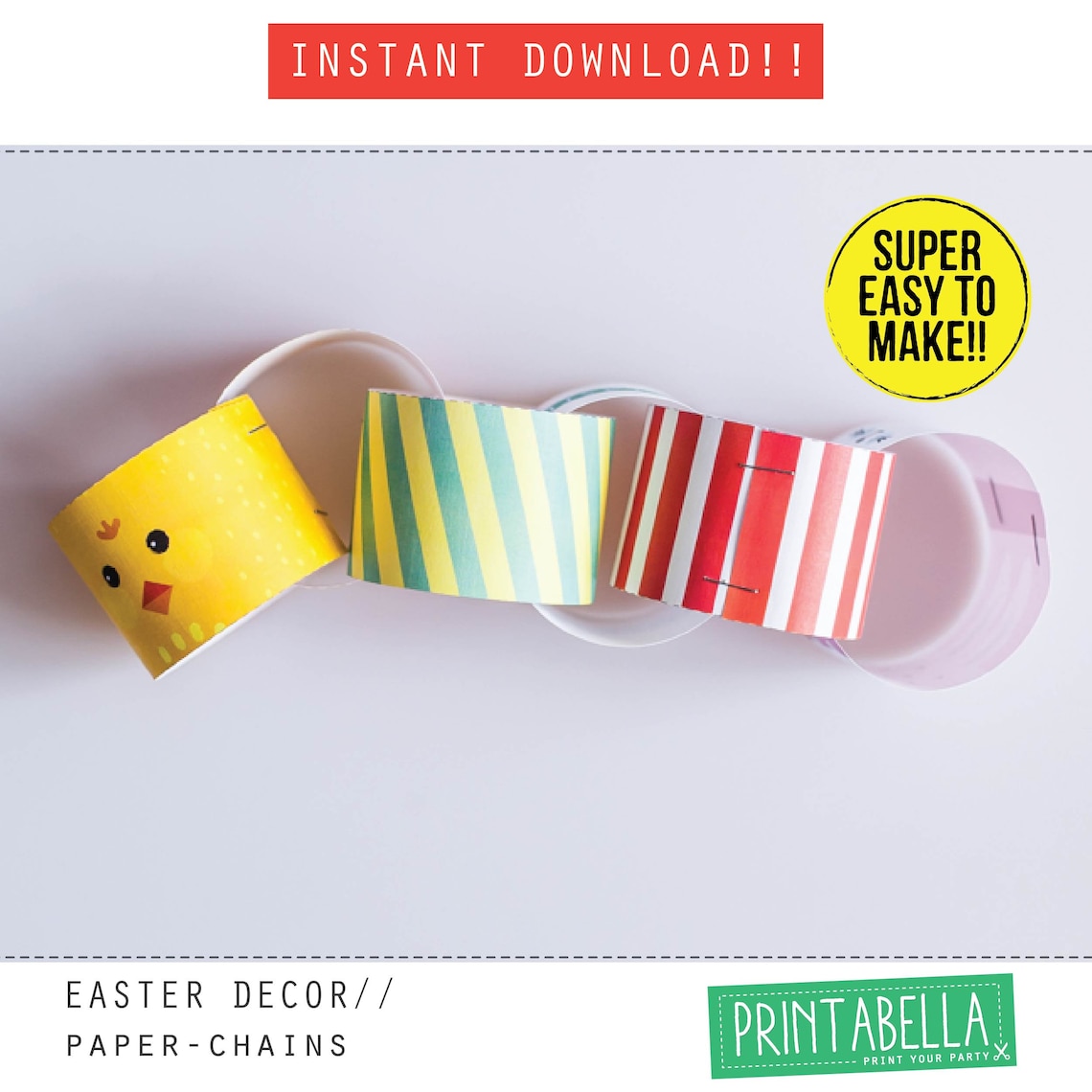 EASTER DECOR Printable Paper Chains Easter Activity for Kids EASTER ...
