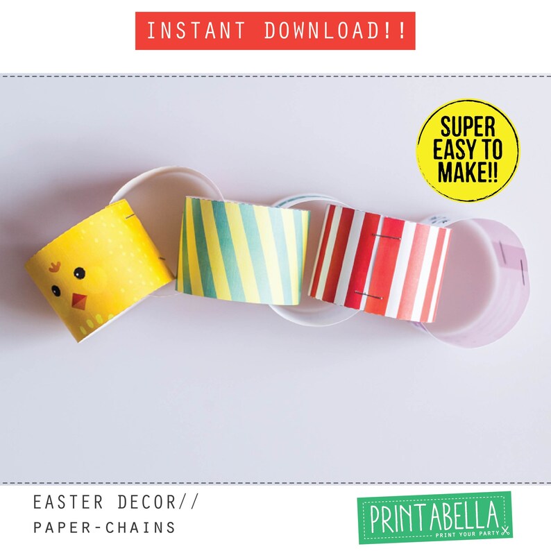 EASTER DECOR Printable Paper Chains Easter Activity for Kids EASTER - Etsy