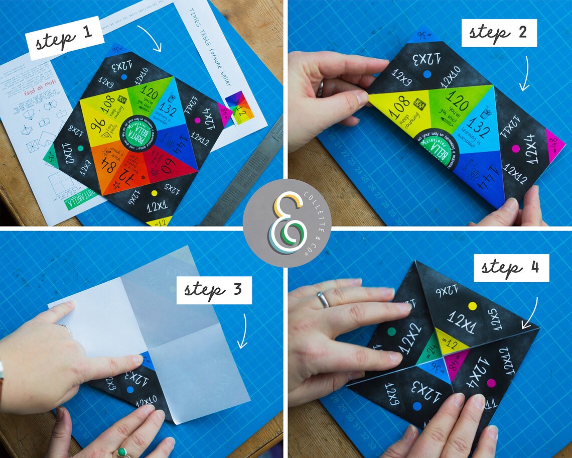 Origami TIMES TABLE Teller 12 Times Tables Paper (Download Now) - Etsy