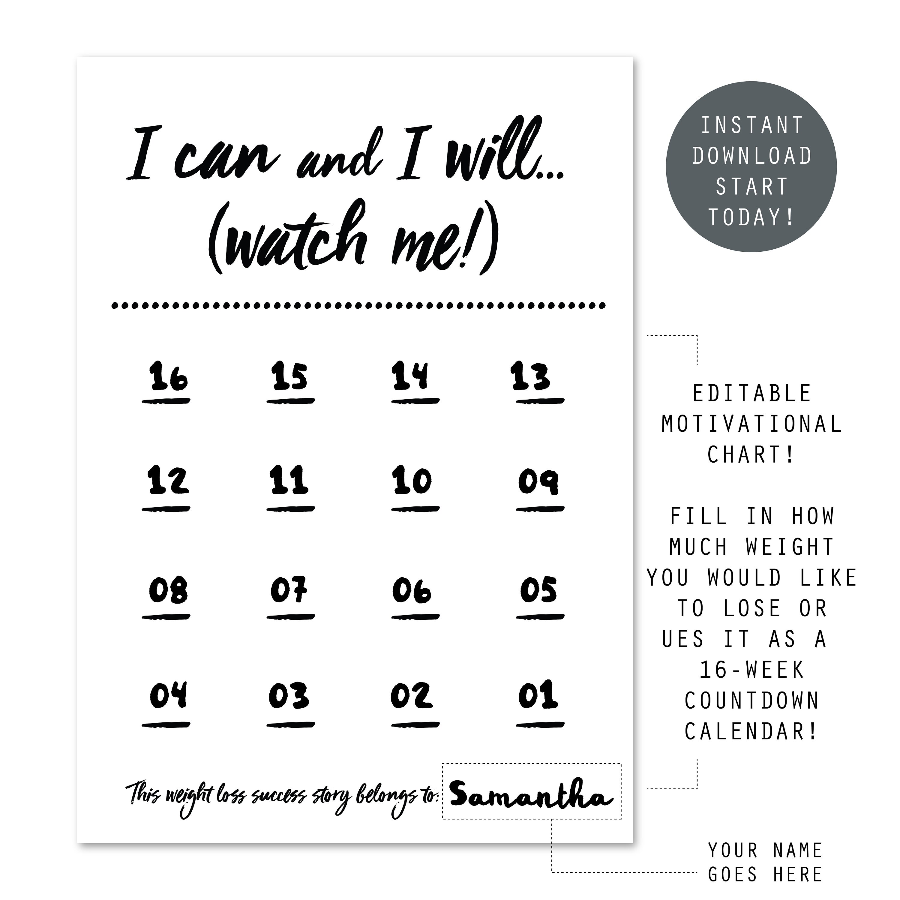 MOTIVATIONAL WEIGHT LOSS Chart Editable Weight loss Wall Art Etsy motivational-weight-loss-chart-editable-weight-loss-wall-art-etsy