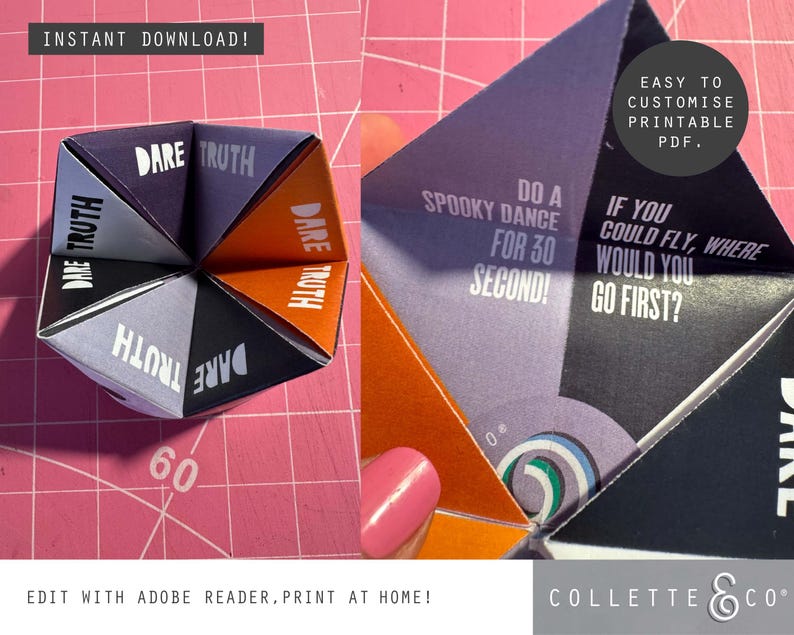 Halloween Fortune Teller Printable – Editable Truth or Dare Cootie ...