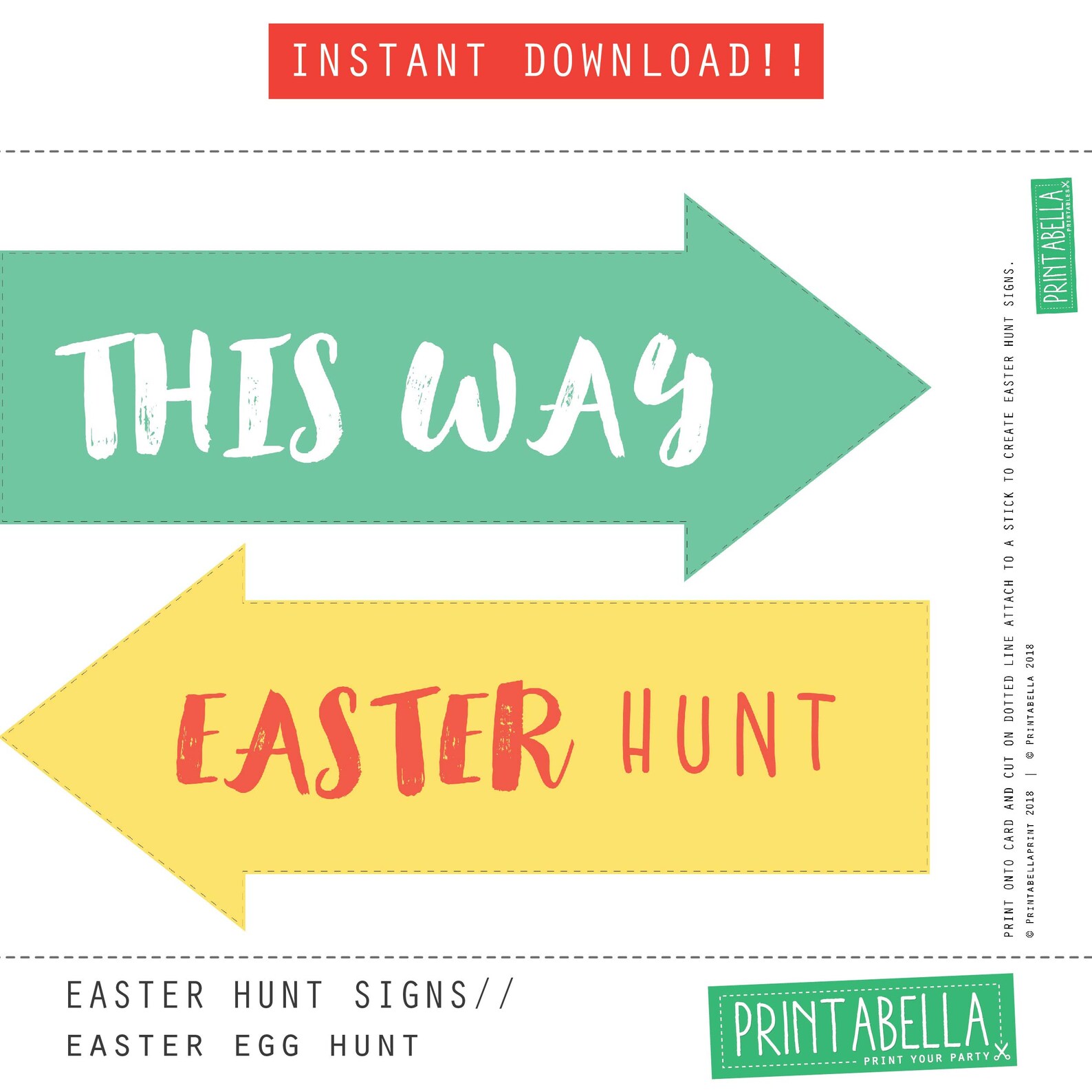 EASTER EGG HUNT Printable Signs Easter Hunt Yard Sign Direction Signs ...