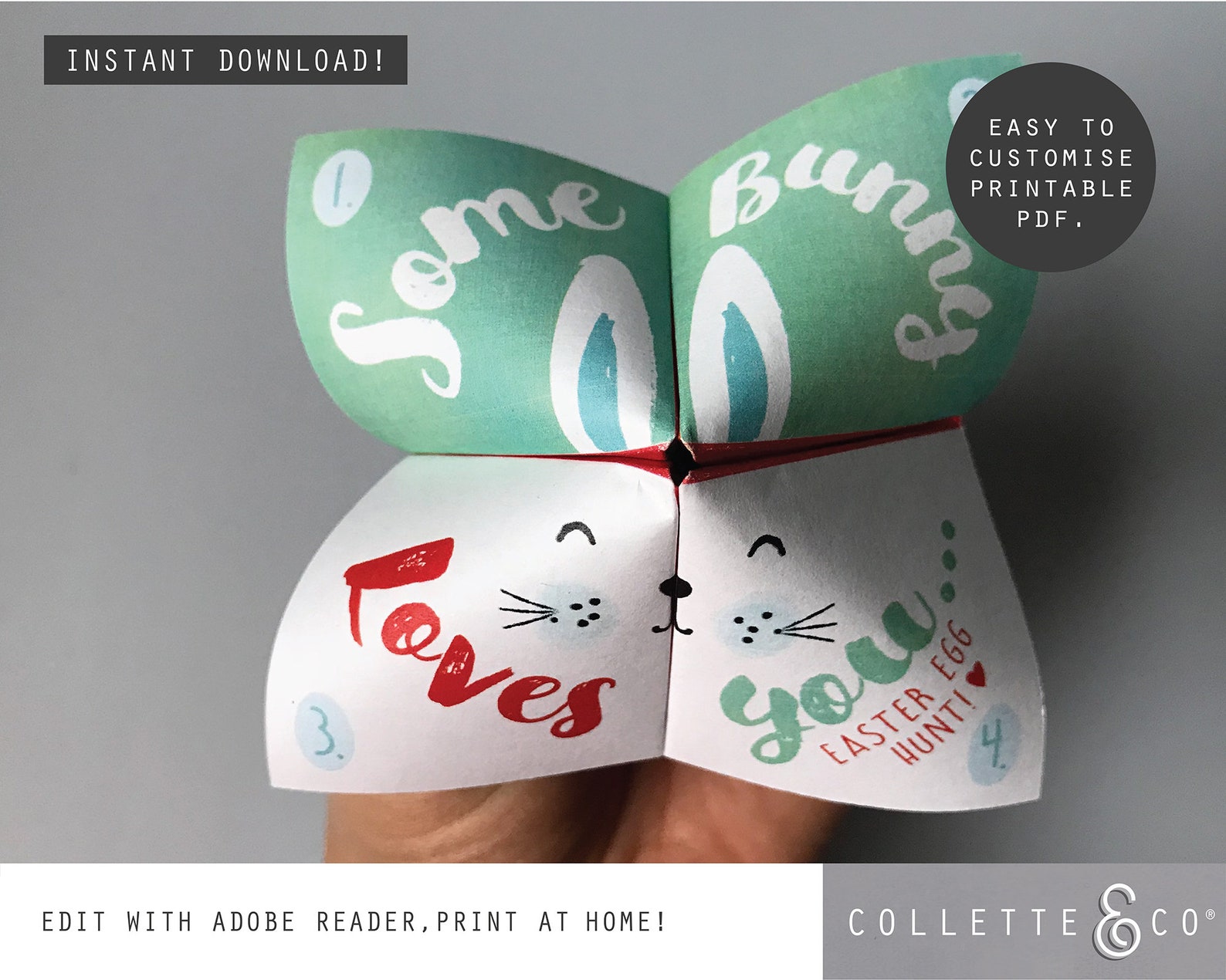 EASTER BUNNY Fortune Teller Origami Easter Cookie Catcher SOME Bunny ...