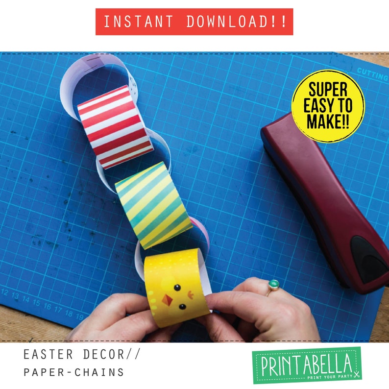 EASTER DECOR Printable Paper Chains Easter Activity for Kids EASTER - Etsy
