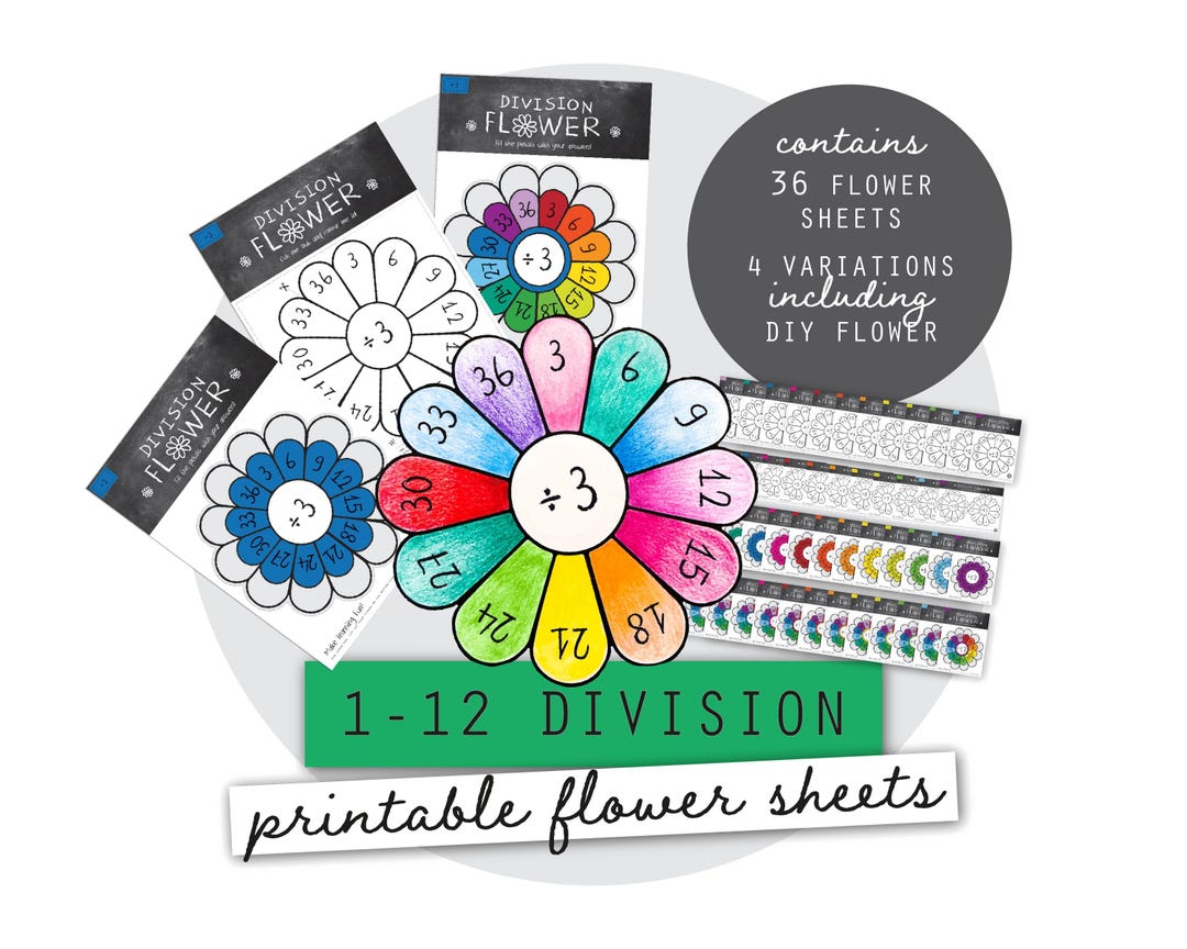 Division Flowers Printable Game – Fun Math Activity for Kids, Classroom ...
