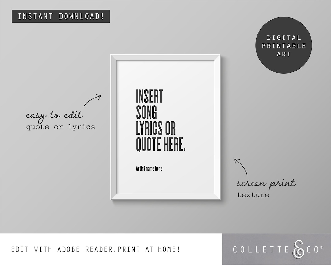 Editable Quote Poster: Customizable Wall Art (digital Download) - Etsy
