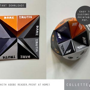Halloween Fortune Teller Printable – Editable Truth or Dare Cootie ...